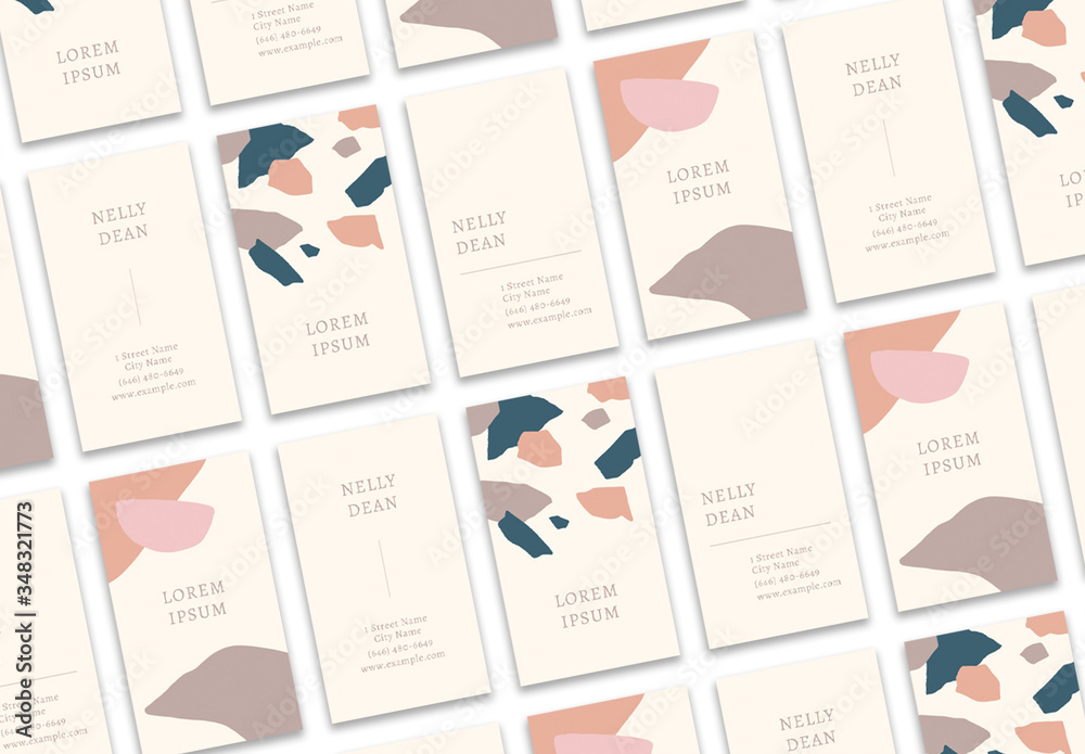 Neutral Business Card Layout Stock Template | Adobe Stock