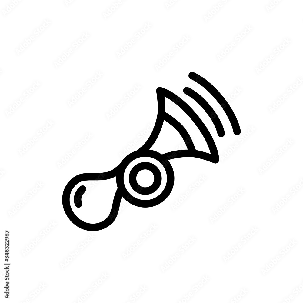 Vehicle horn icon in line art style on white background, sign for ...