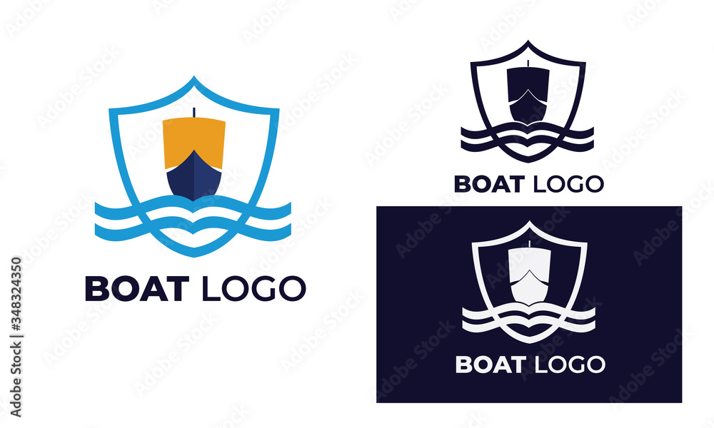 boat logo with style modern , can also be used yacht logo ,sailboat ...