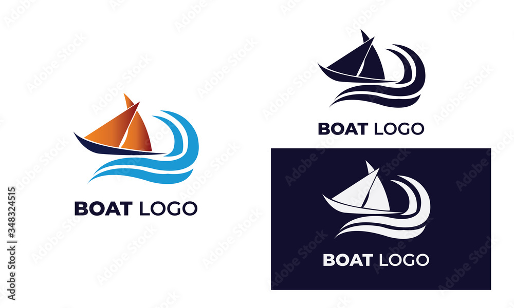boat logo with style modern , can also be used yacht logo ,sailboat ...