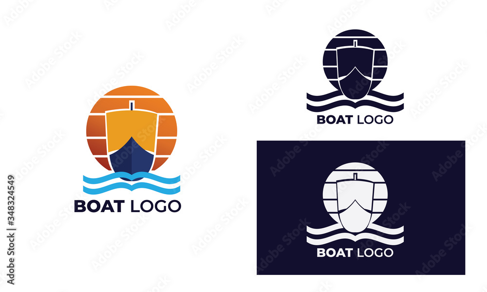 boat logo with style modern , can also be used yacht logo ,sailboat ...