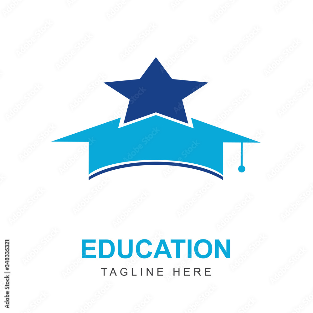 Education logo icon design template with cap graduation shape, symbol ...