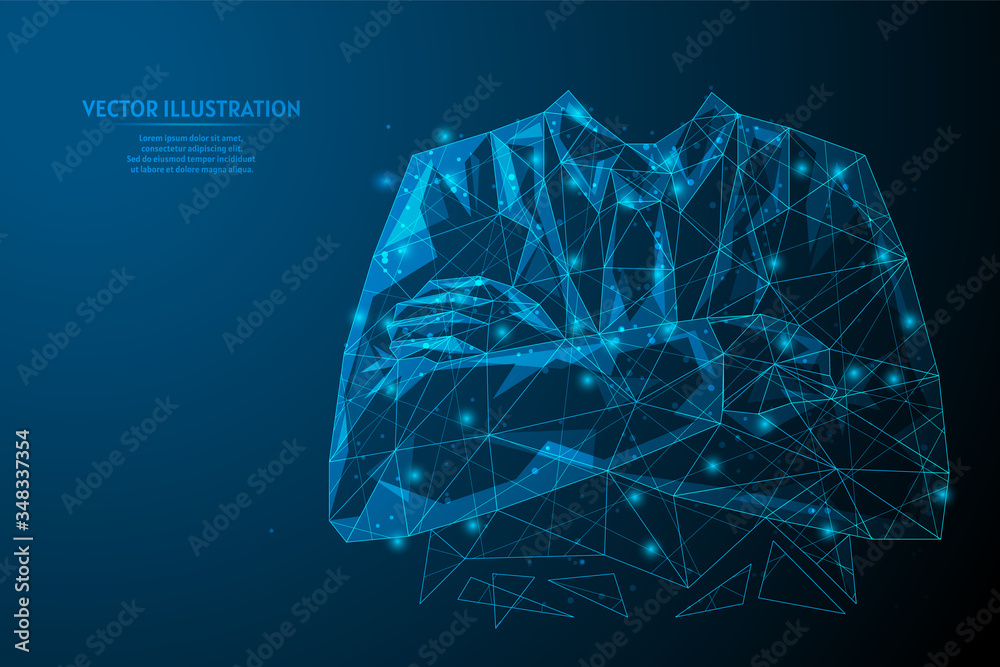 Front view man in suit and tie, young businessman crossed his arms ...