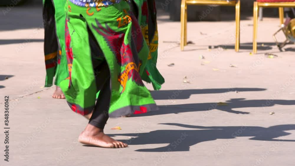 African dancer's feet dancing in traditional costumes in Zambia Stock ...