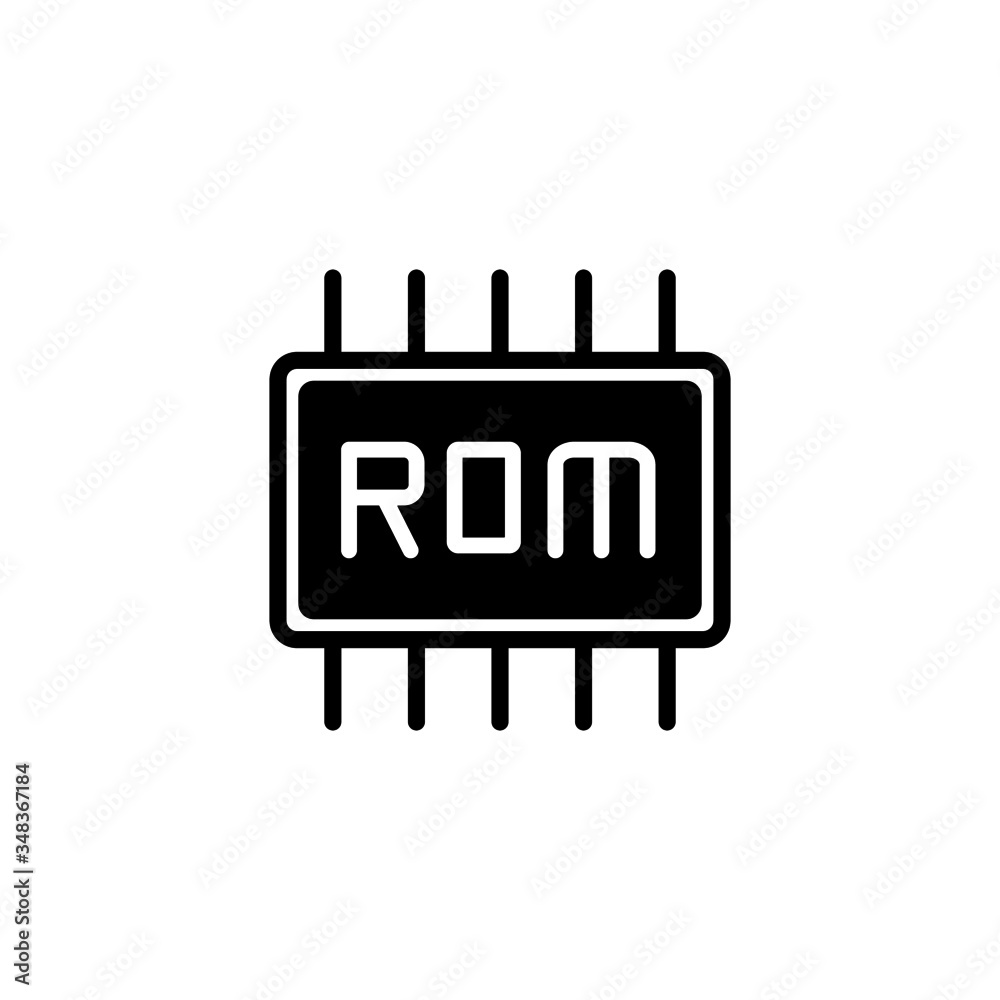 Rom icon vector smartphone in black solid flat design icon isolated on ...