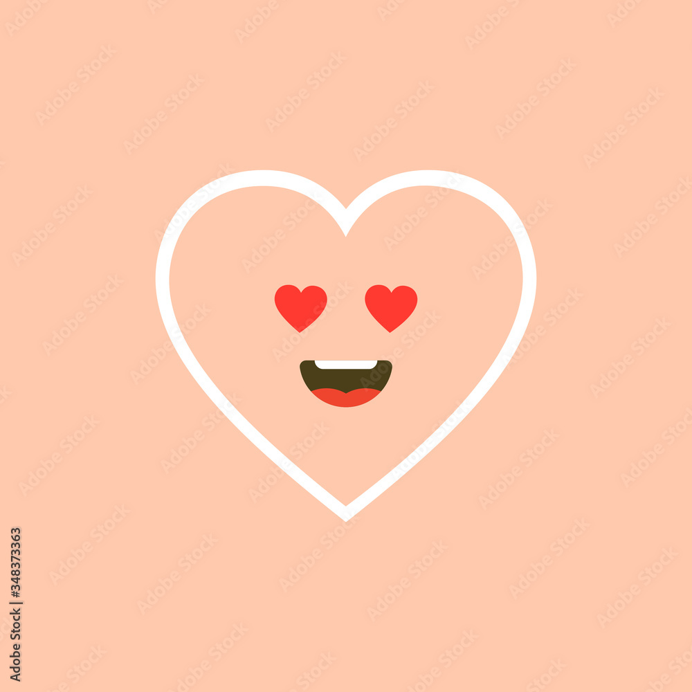 Cute set of holiday Valentines day funny cartoon character of emoji ...