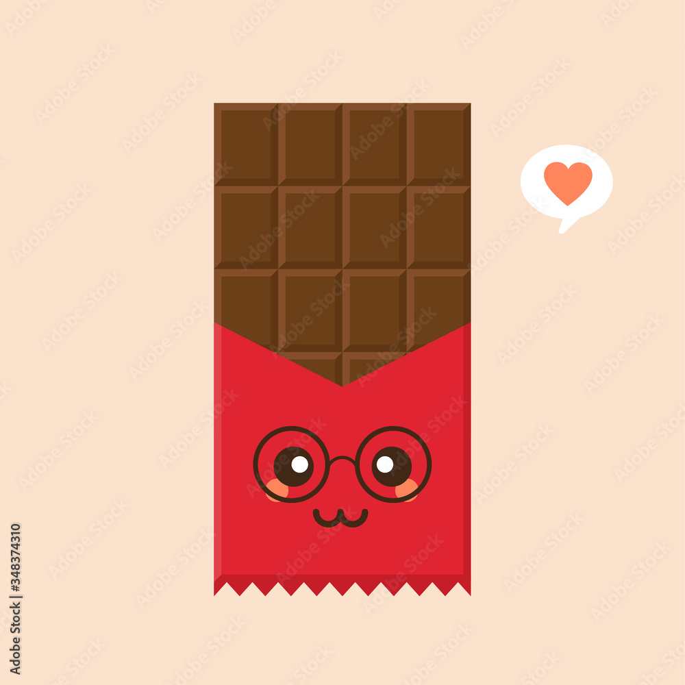 cute and funny chocolate bar characters showing various emotions ...