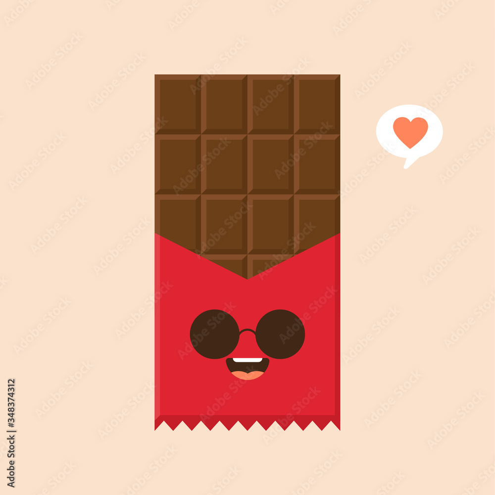 cute and funny chocolate bar characters showing various emotions ...