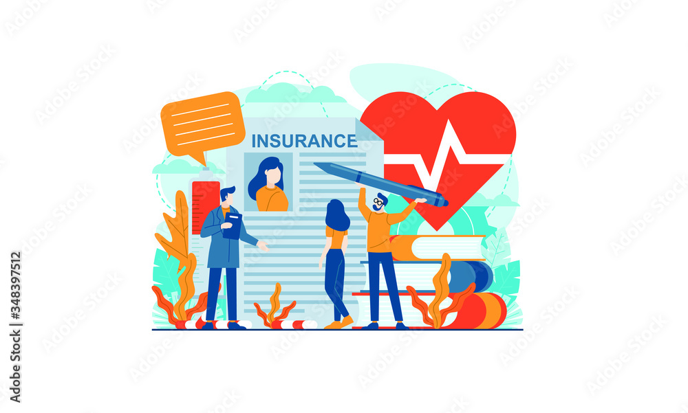 Insurance vector illustration concept agent template background ...