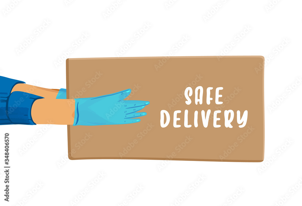Safe delivery vector cartoon banner for Save Delivery Services and E ...