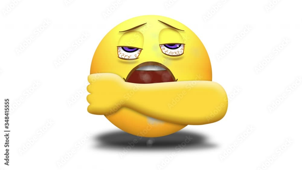 Vídeo do Stock: Sick emoji. Coughing, fever, high temperature, icepack ...