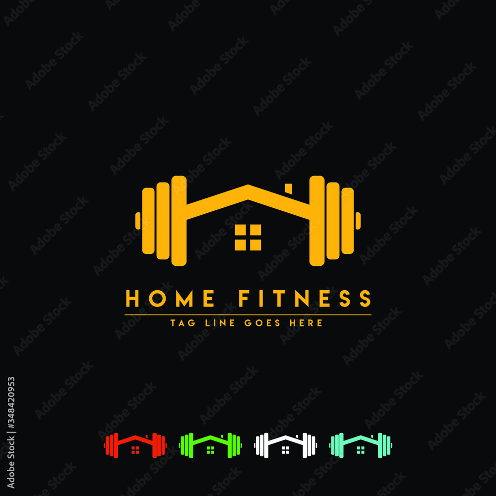 Home Fitness Logo Stock Vector | Adobe Stock