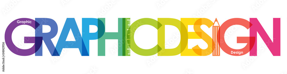 GRAPHIC DESIGN colorful gradient vector typography with pencil and ...