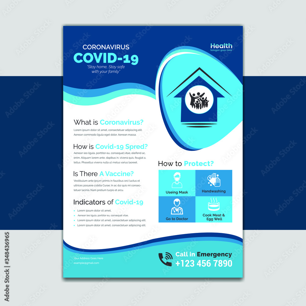 Medical Flyer & Brochure. Coronavirus awareness. Coronavirus flyer ...