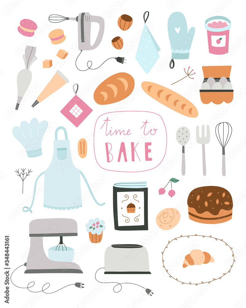 Cooking Vector Clipart Baking Illustrations Isolated On White cooking-vector-clipart-baking-illustrations-isolated-on-white