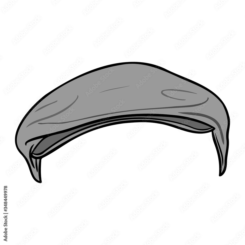 gray hand drawn beret from the front. french hat, comic vector ...