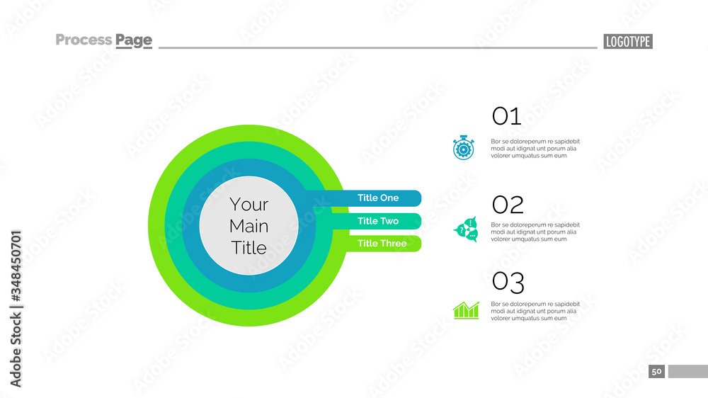 Three circles process chart. Business data. Infochart, diagram, design ...