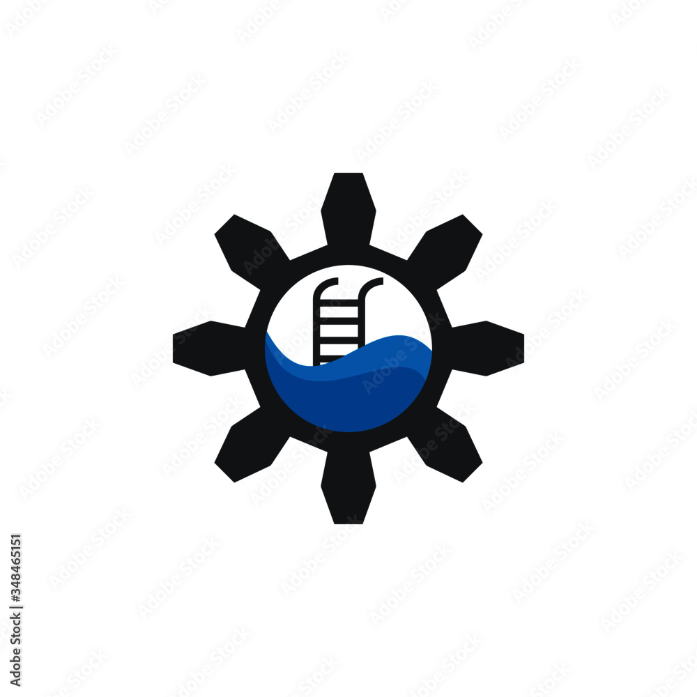 vector illustration of an abstract symbol. Pool Service Logo Design ...