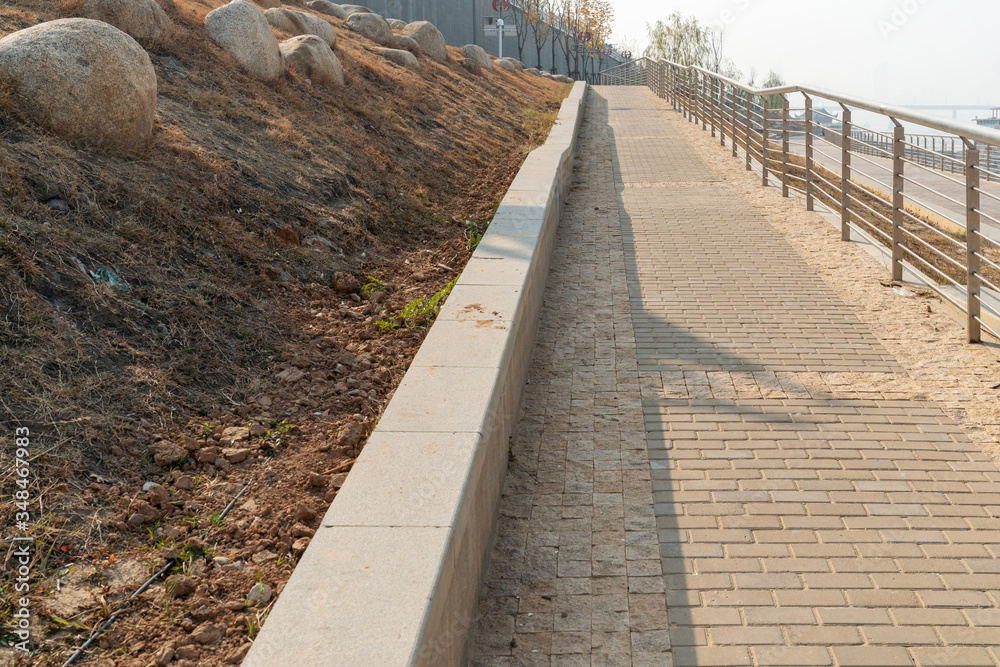 A wheelchair ramp, an inclined plane installed in addition to or ...