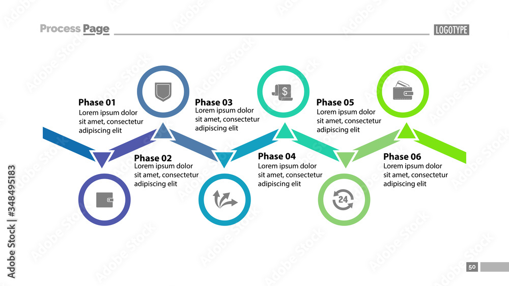 Six Phase Process Chart Template Design Element Of Chart Diagram