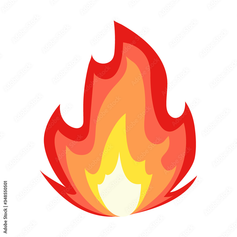 Fire emoji flame icon. Isolated bonfire sign, emotion flame symbol ...