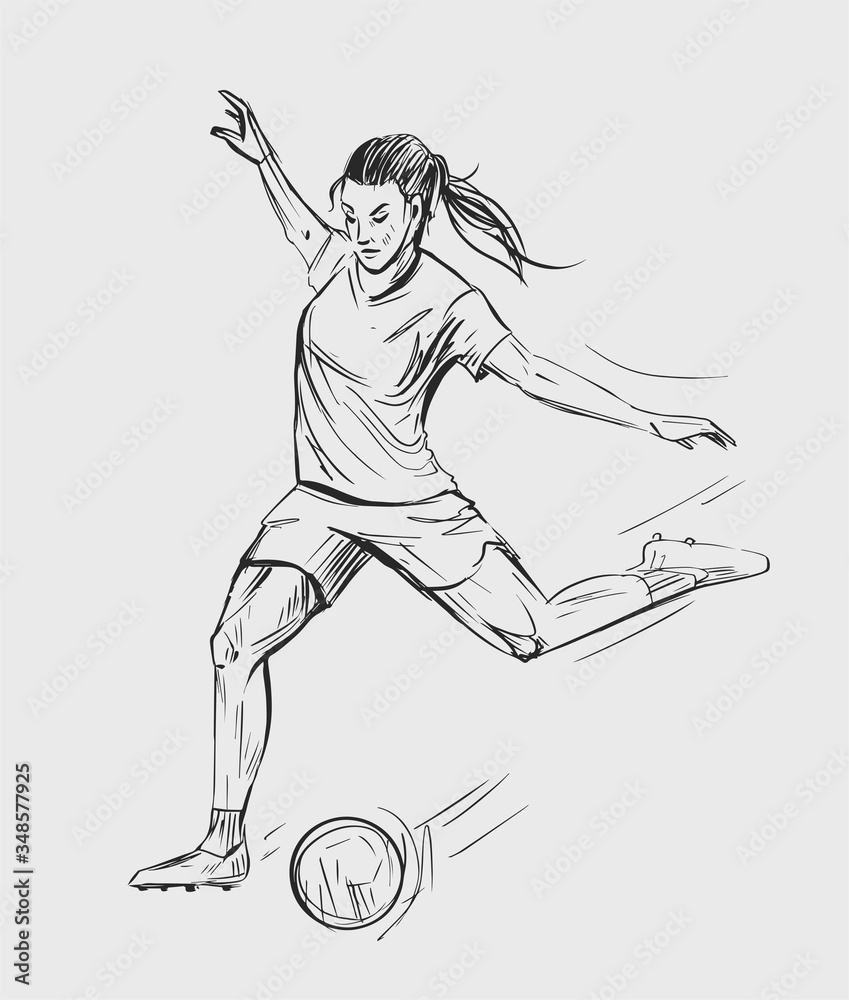 Girls Soccer Vector