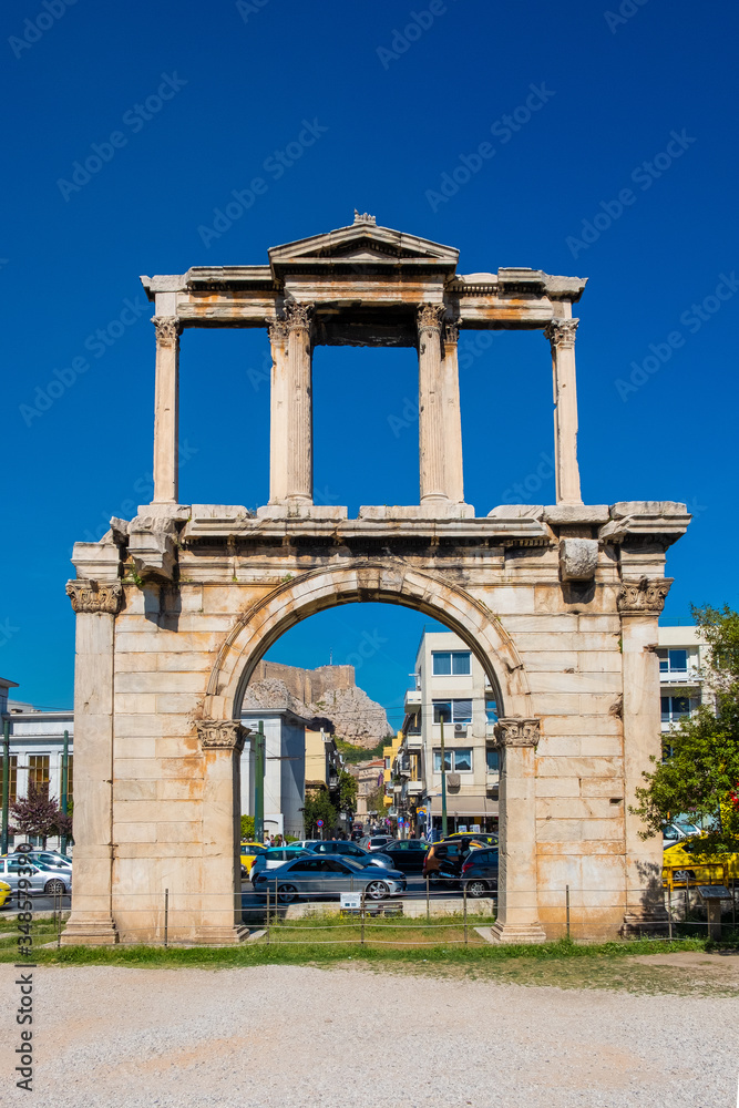 Arch of Hadrian known as Hadrian’s Gate as gateway to Temple of ...
