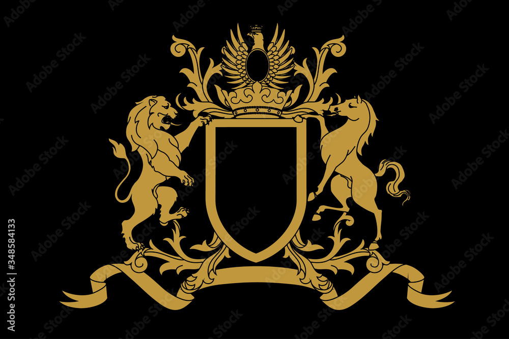 Family Crest Black Background