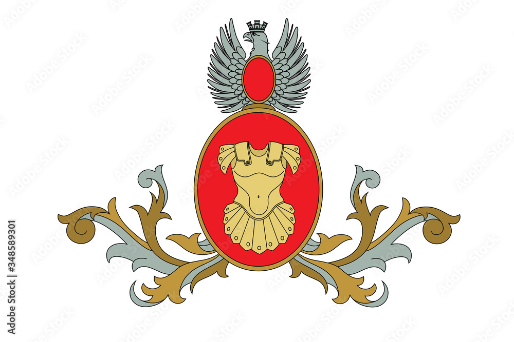 A coat of arms crest heraldic medieval knight or royal family shield ...