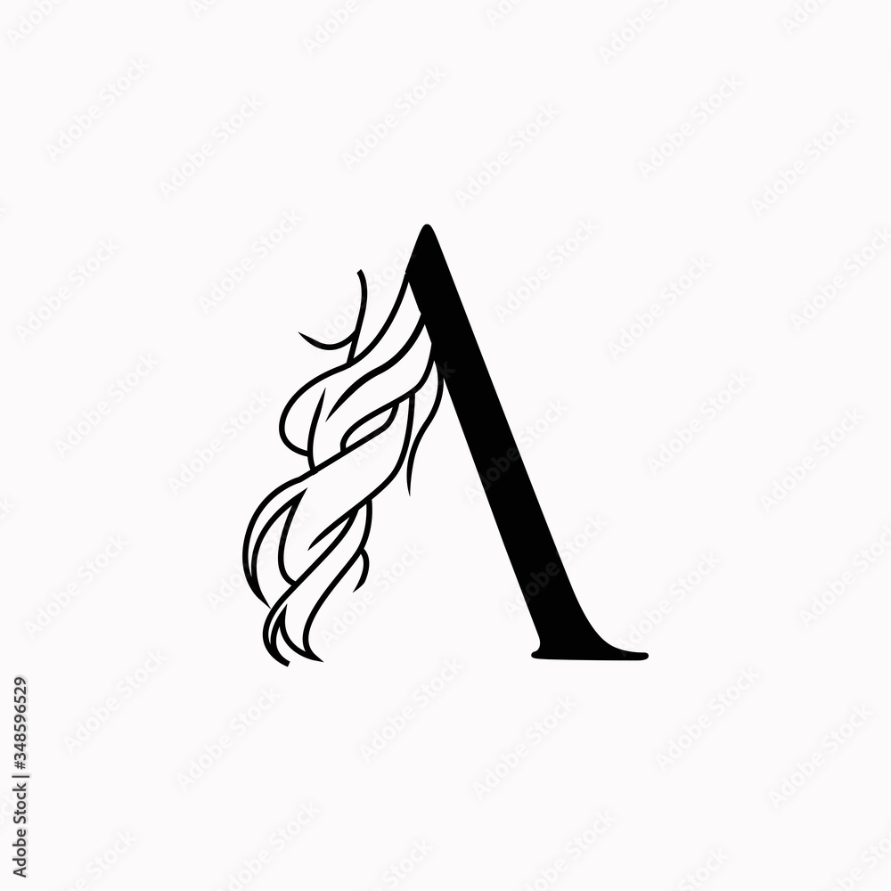 logo letter a with icon beauty hair vector design Stock Vector | Adobe ...