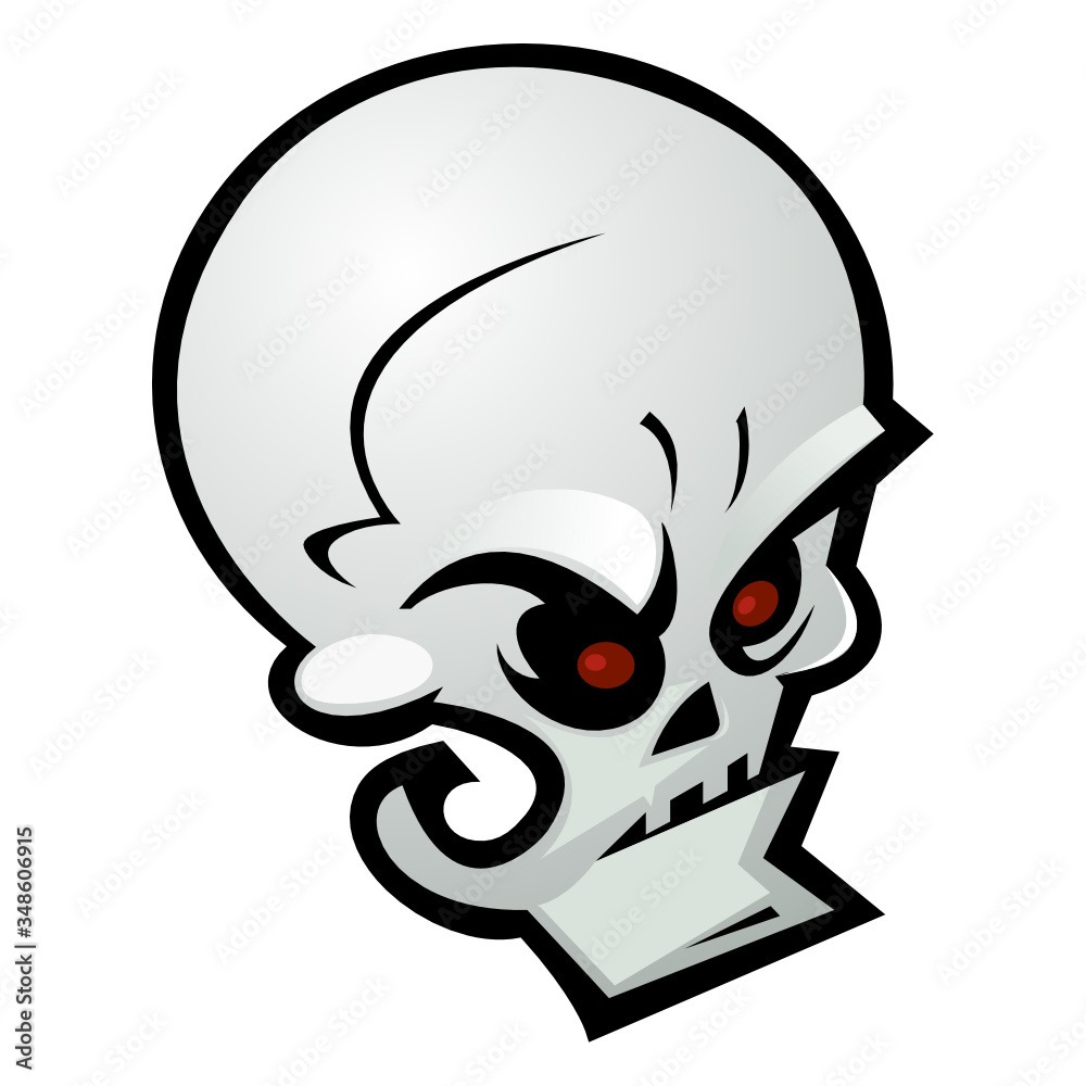vector cartoon skull with red eyes Stock Vector | Adobe Stock