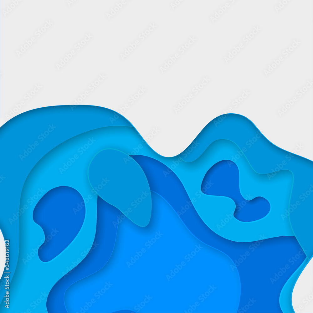 Banners set with 3D abstract background and paper cut shapes. Vector ...