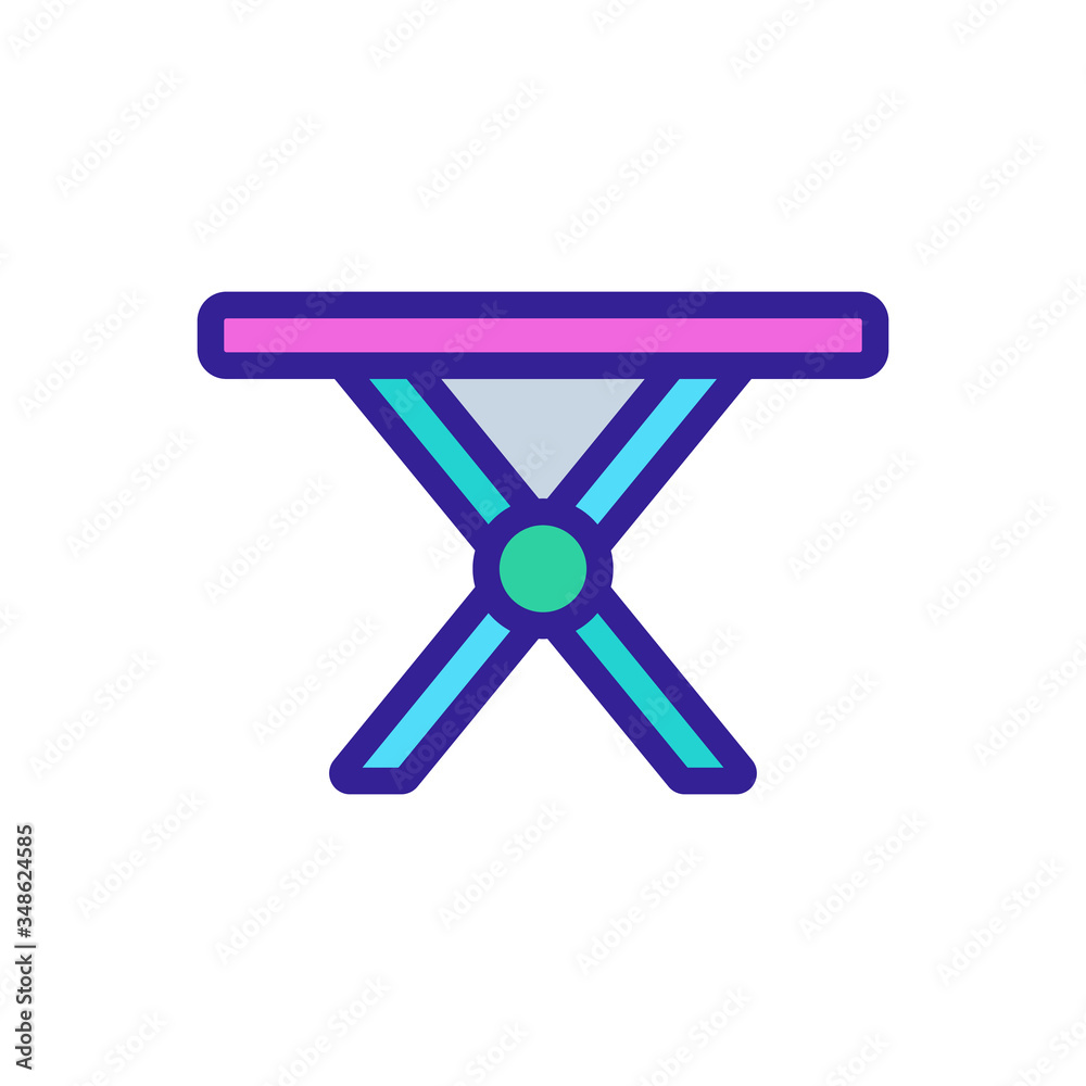 double folding table with mount icon vector. double folding table with ...