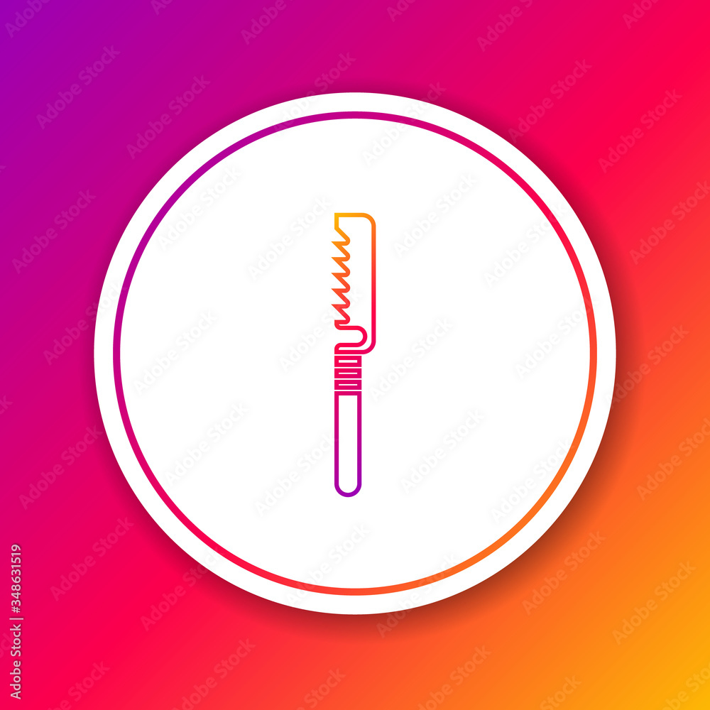 Color line Medical saw icon isolated on color background. Surgical saw ...