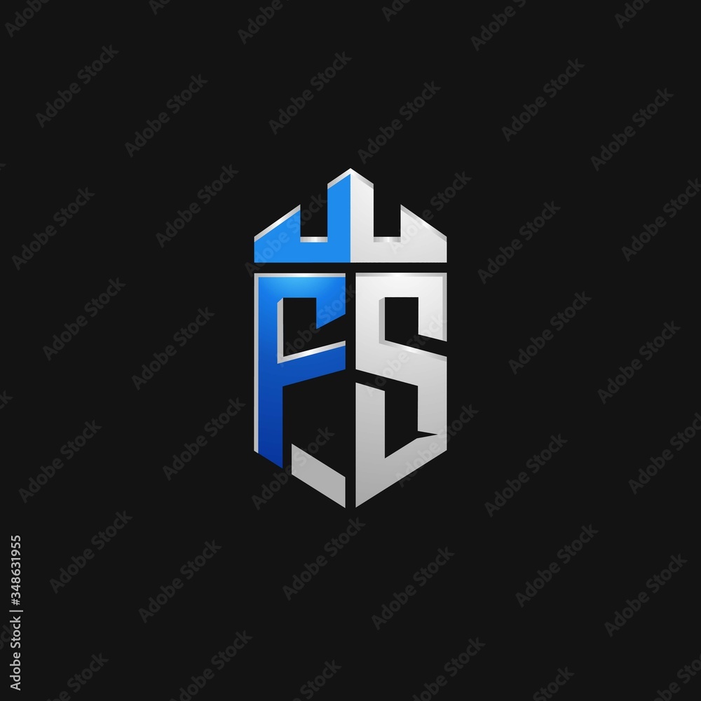 FS initials shield logo monogram designs modern templates. Stock Vector ...