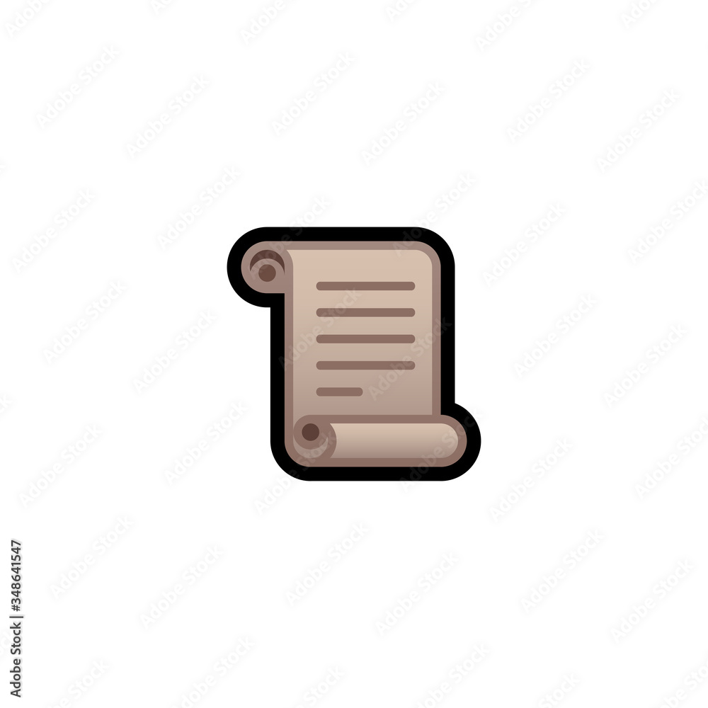 Scroll Vector Icon. Papyrus Isolated Emoji, Emoticon Illustration Stock ...