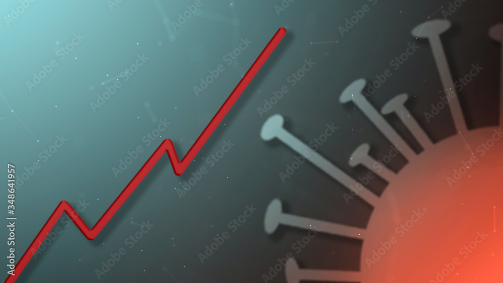 Viral background. A microscopic viral particle on a blue background ...