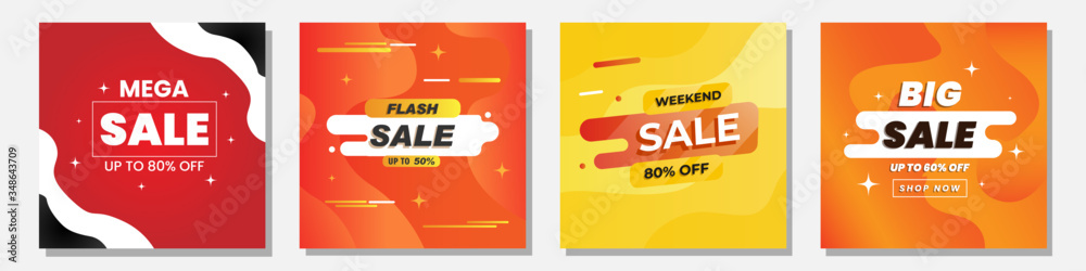 vector illustration set sale poster Stock Vector | Adobe Stock