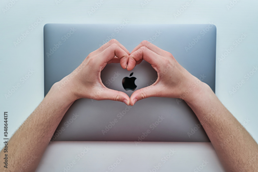 Batumi, Georgia - May 04, 2020. Macbook Pro 16 inch model of space gray ...