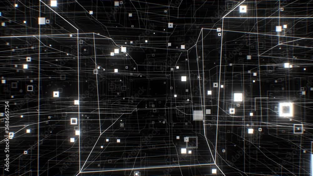 Working Internet Network Structure Seamless. Looped 3d Animation of ...