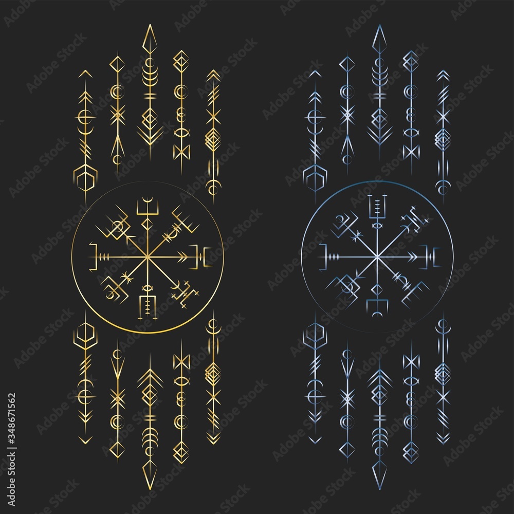 Dark runic symbols dreamer deco Stock Vector | Adobe Stock