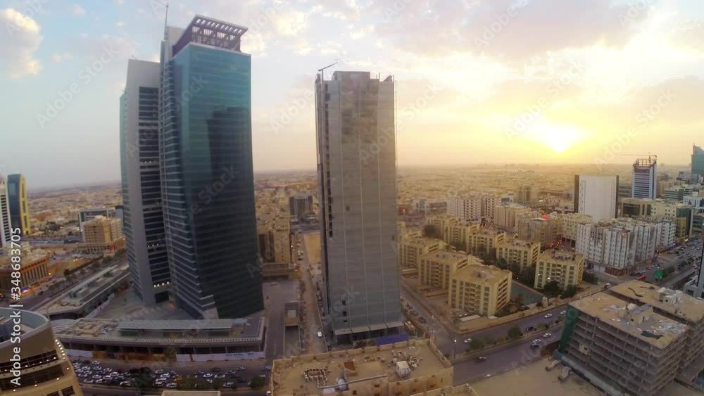 Riyadh, Saudi Arabia Aerial view of Riyadh downtown with landscape view ...