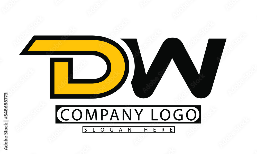 Initial DW Letter Logo With Creative Modern Business Typography Vector ...