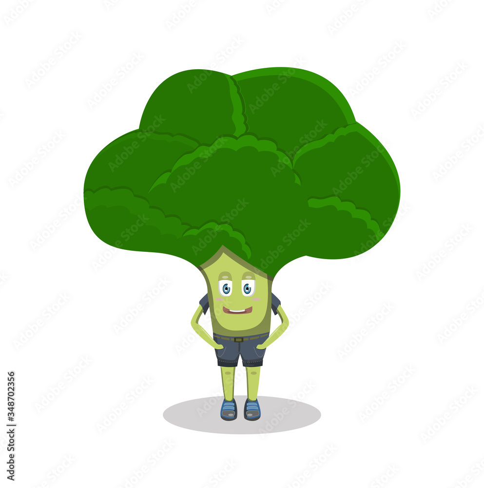 cartoon broccoli cute Stock Vector | Adobe Stock