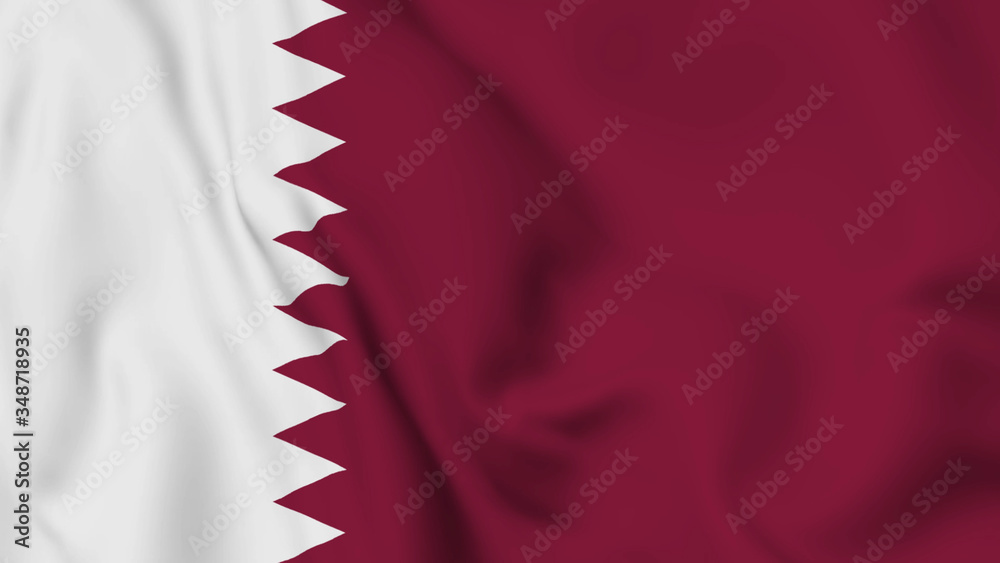 Qatar flag is waving 3D animation. Qatar flag waving in the wind ...