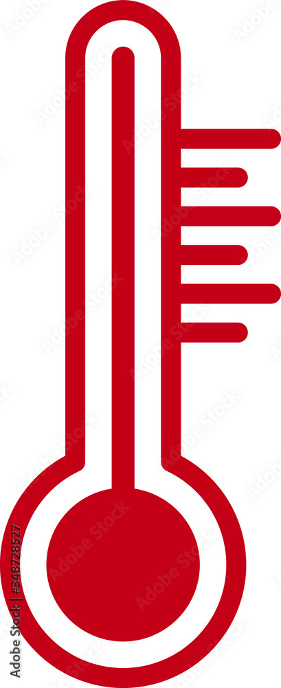 vector illustration of red thermometer icon Stock Vector | Adobe Stock