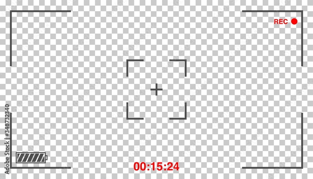 Camera 4k viewfinder recording video on transparent background. Video ...