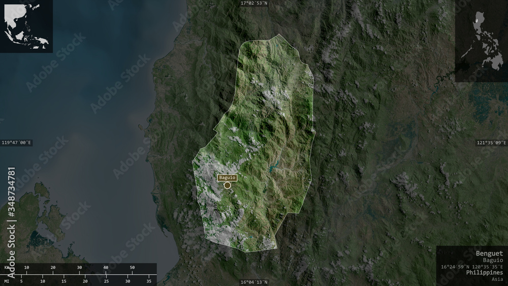 Benguet, Philippines - composition. Satellite Stock Illustration ...