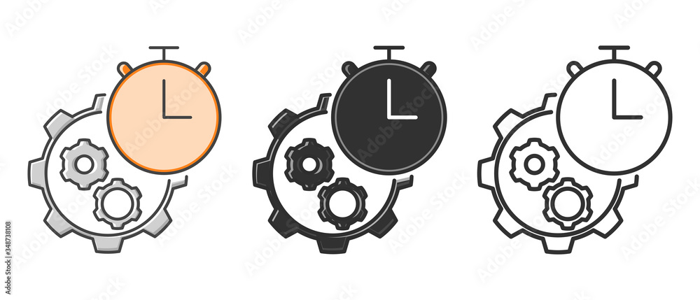 Efficiency icon set in different style. Flat illustration. Isolated on ...