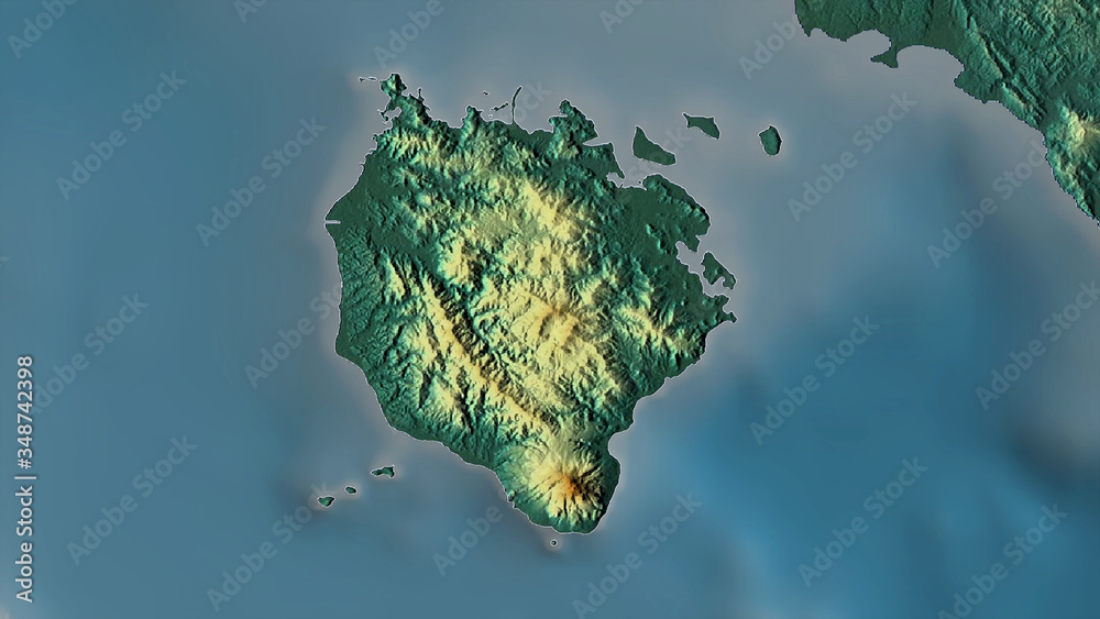 Marinduque, Philippines - outlined. Relief Stock Illustration | Adobe Stock